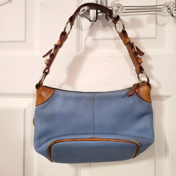 Bags | Dooney Bourke Blue Pebbled Leather Single Strap Shoulder Bag ...